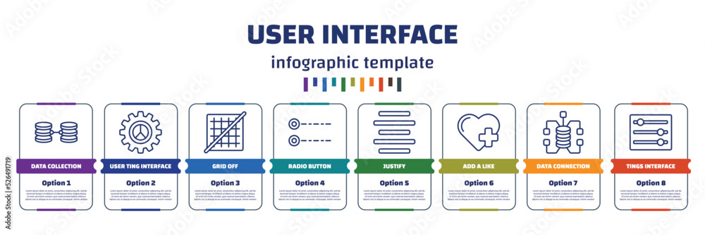 infographic template with icons and 8 options or steps. infographic for user interface concept ...