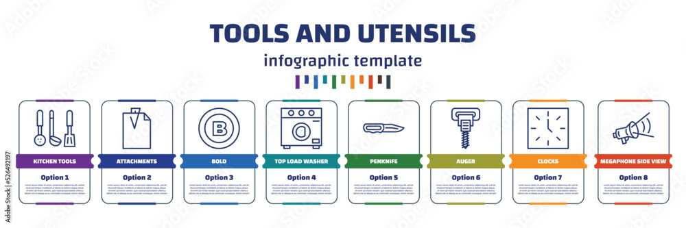 infographic template with icons and 8 options or steps. infographic for ...