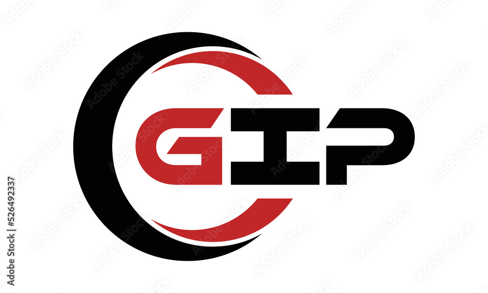GIP three letter swoosh logo design vector template | monogram logo ...