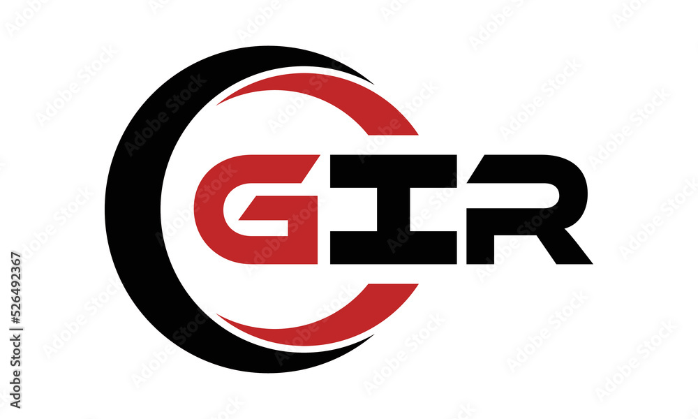 GIR three letter swoosh logo design vector template | monogram logo ...