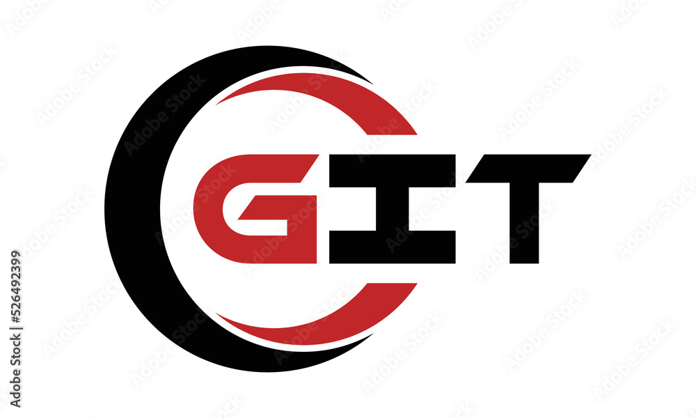 GIT three letter swoosh logo design vector template | monogram logo ...