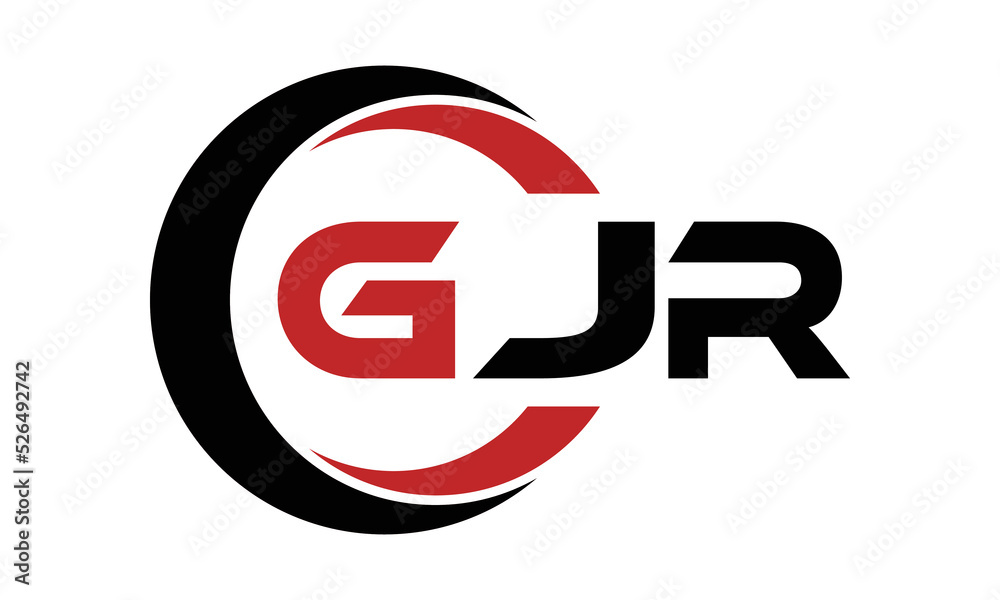 GJR three letter swoosh logo design vector template | monogram logo ...