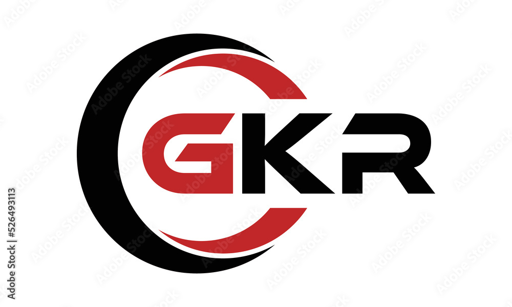 GKR three letter swoosh logo design vector template | monogram logo ...