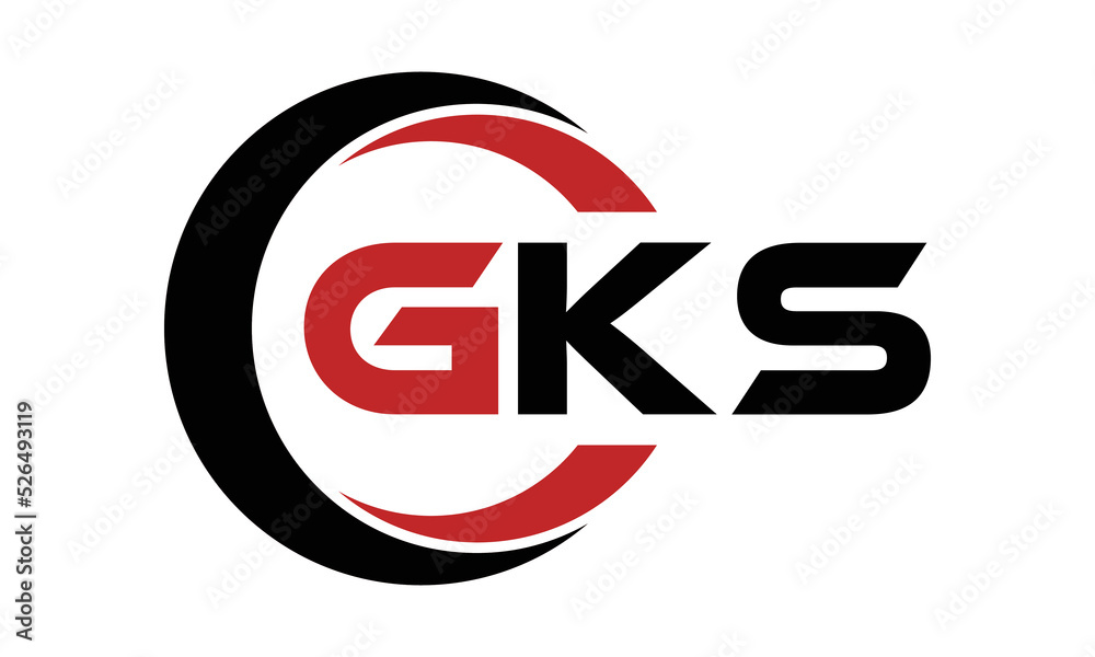 GKS three letter swoosh logo design vector template | monogram logo ...