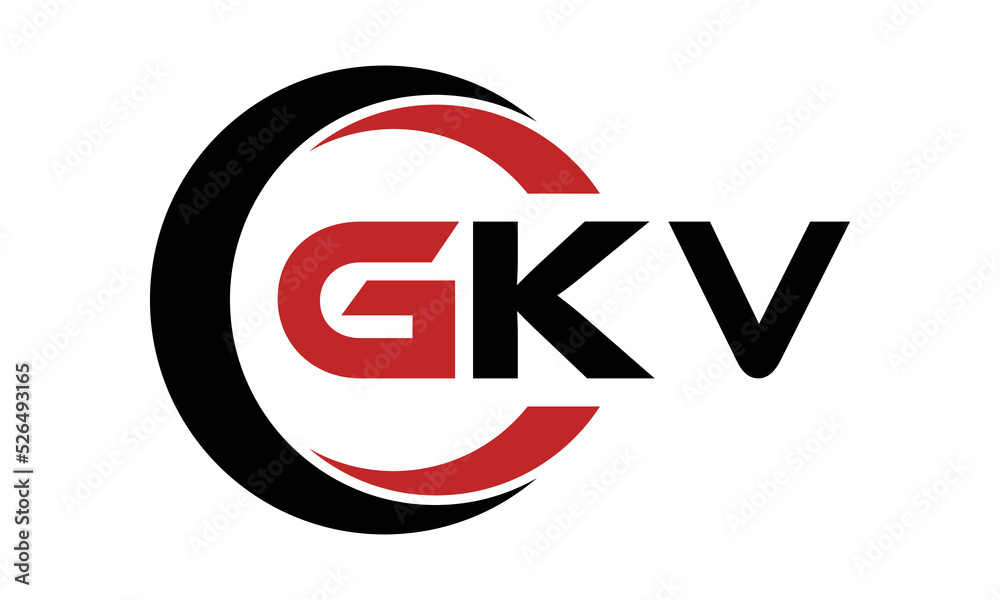 GKV three letter swoosh logo design vector template | monogram logo ...