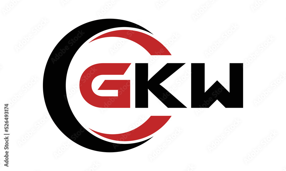 GKW three letter swoosh logo design vector template | monogram logo ...