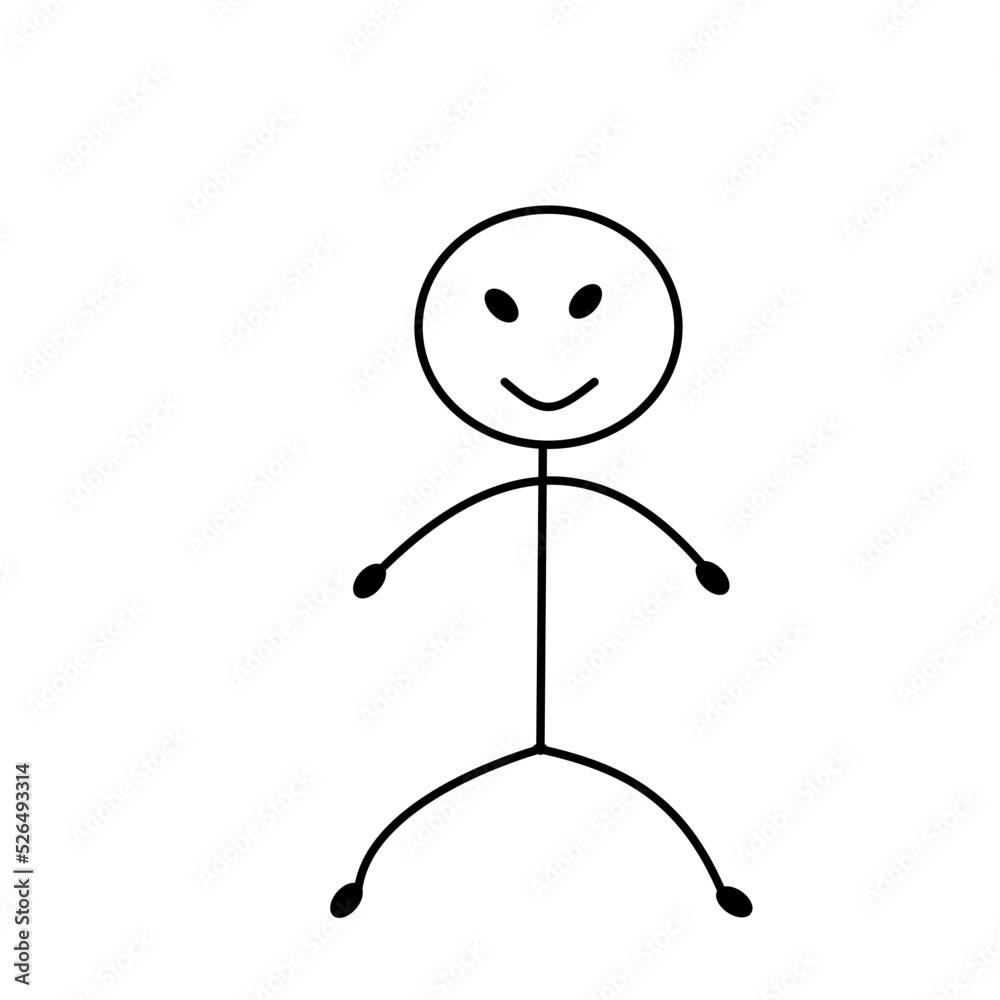 stick man with different poses of standing, running, jumping, thinking ...