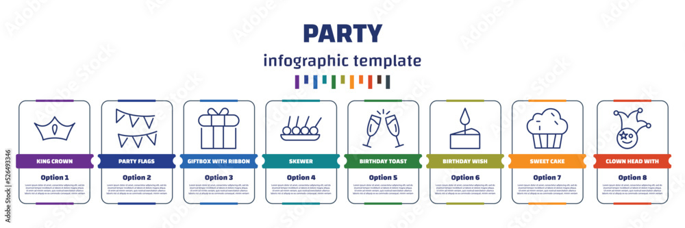 Vetor de infographic template with icons and 8 options or steps ...
