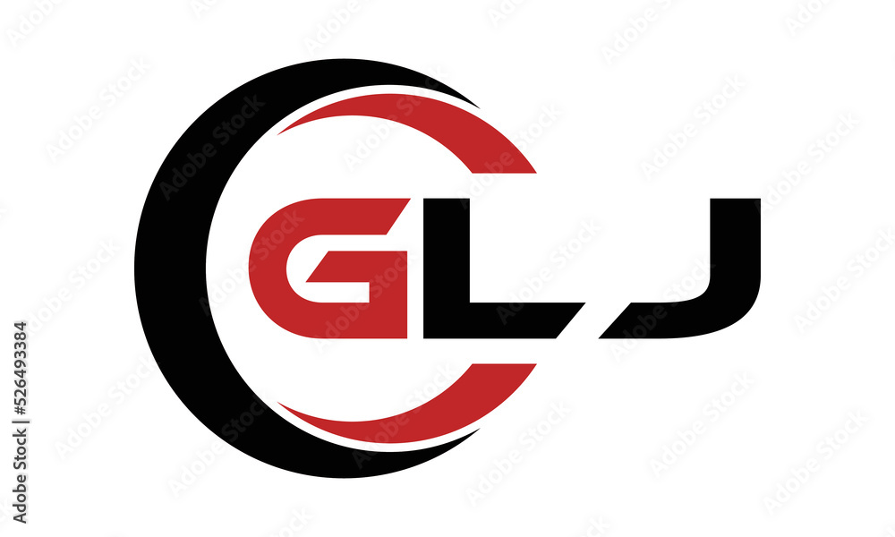GLJ three letter swoosh logo design vector template | monogram logo ...