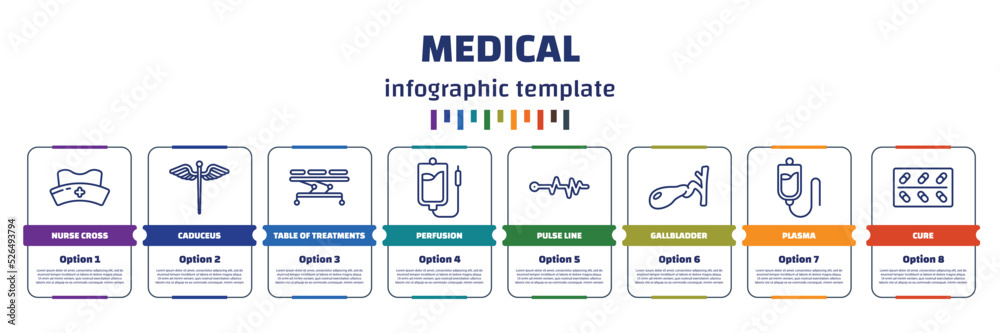 Vetor de infographic template with icons and 8 options or steps ...