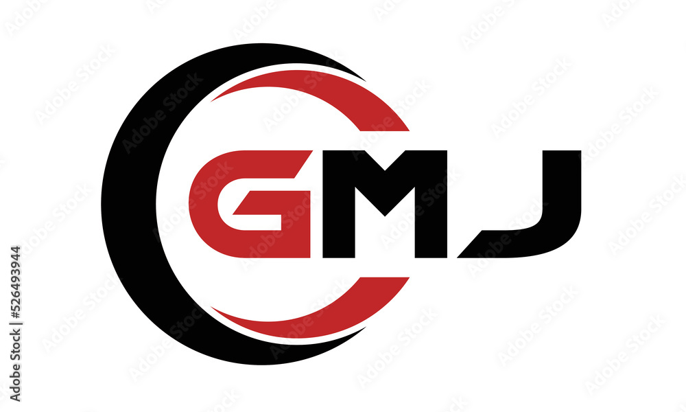 GMJ three letter swoosh logo design vector template | monogram logo ...