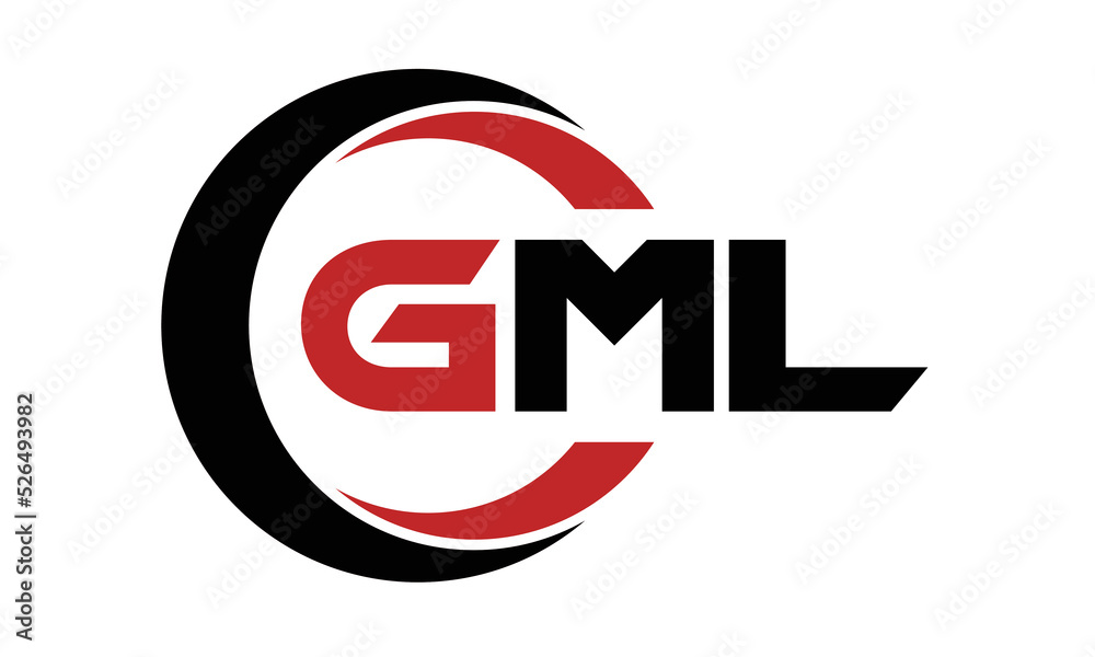 GML three letter swoosh logo design vector template | monogram logo ...