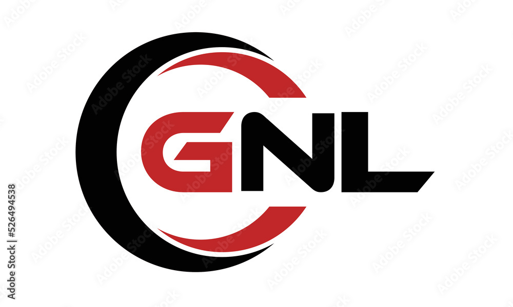 GNL three letter swoosh logo design vector template | monogram logo ...