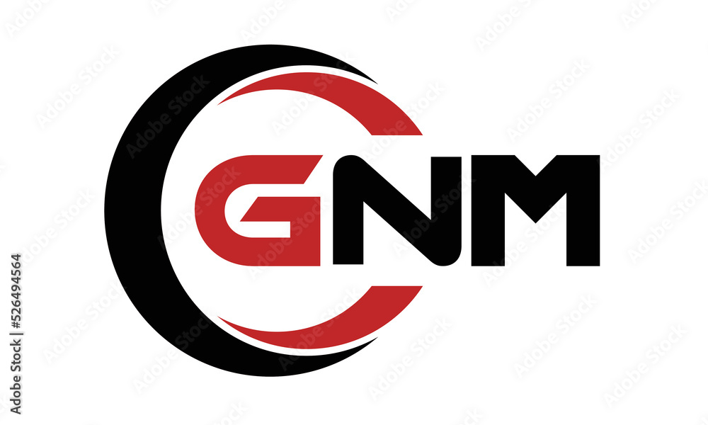 GNM three letter swoosh logo design vector template | monogram logo ...