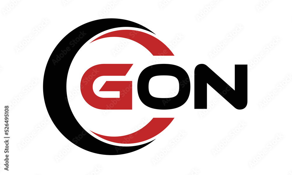 GON three letter swoosh logo design vector template | monogram logo ...