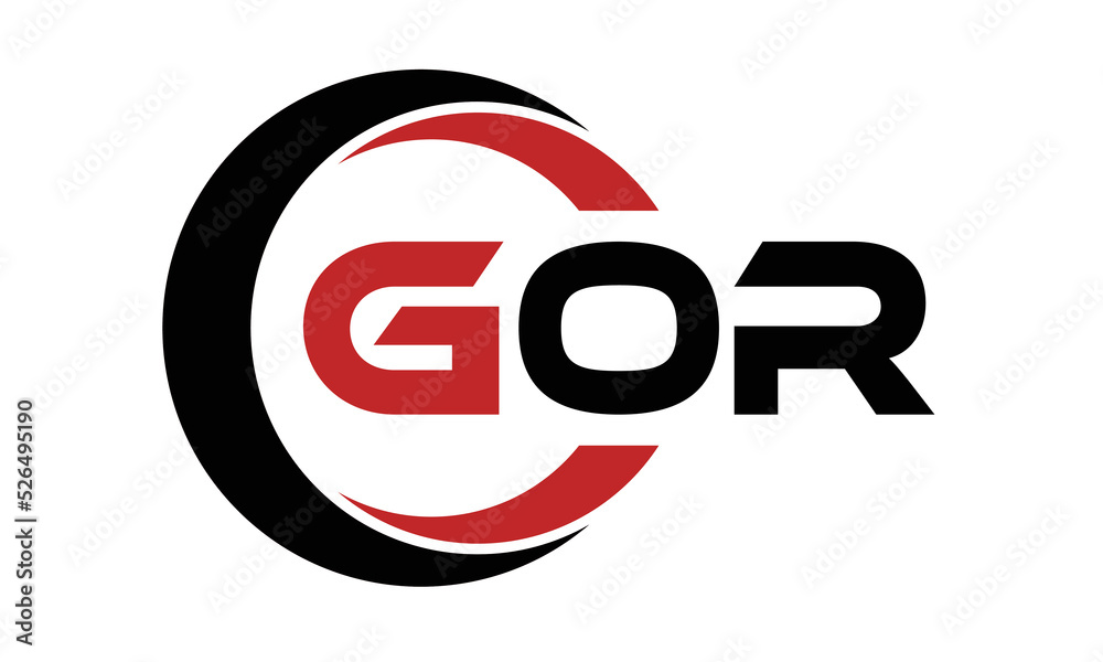 GOR three letter swoosh logo design vector template | monogram logo ...