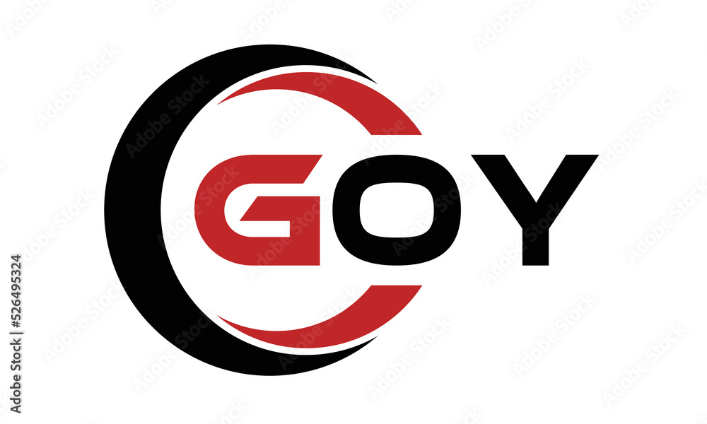 Vecteur Stock GOY three letter swoosh logo design vector template ...