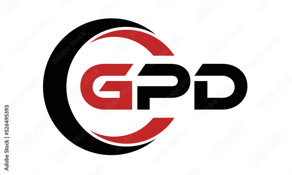 GPD three letter swoosh logo design vector template | monogram logo ...