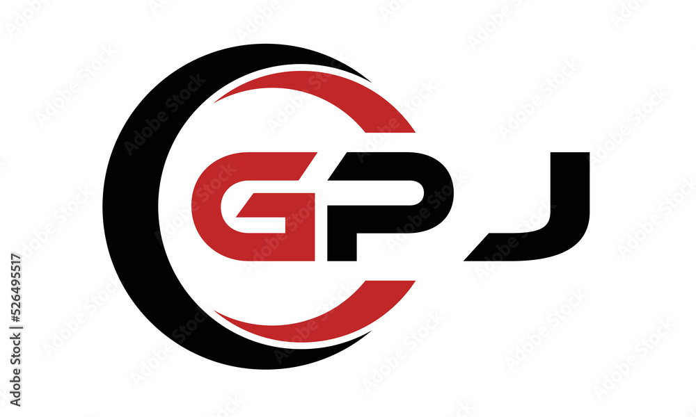 GPJ three letter swoosh logo design vector template | monogram logo ...