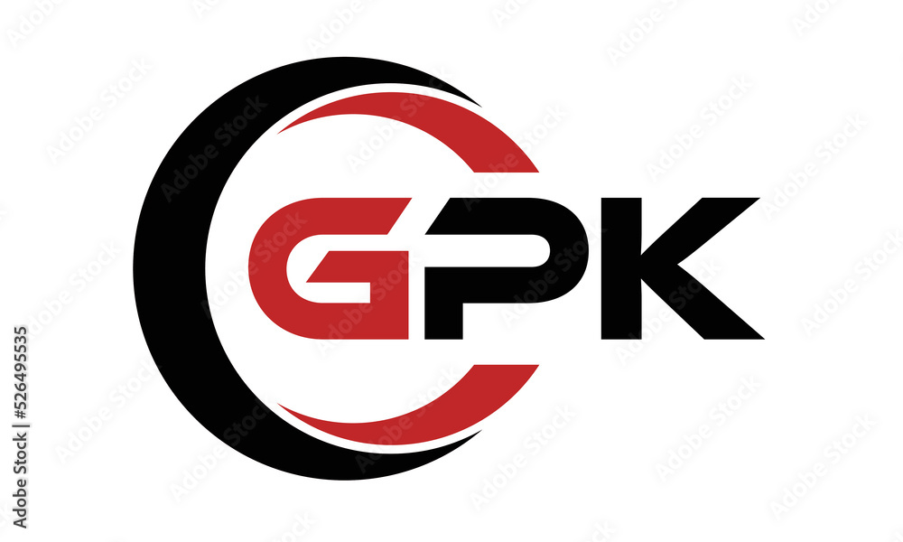 GPK three letter swoosh logo design vector template | monogram logo ...