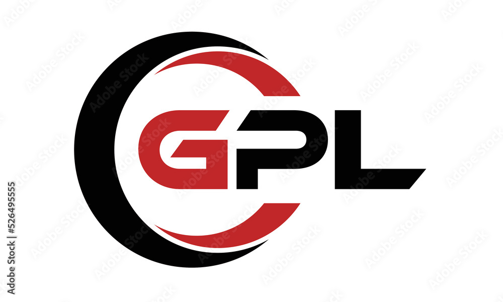 GPL three letter swoosh logo design vector template | monogram logo ...