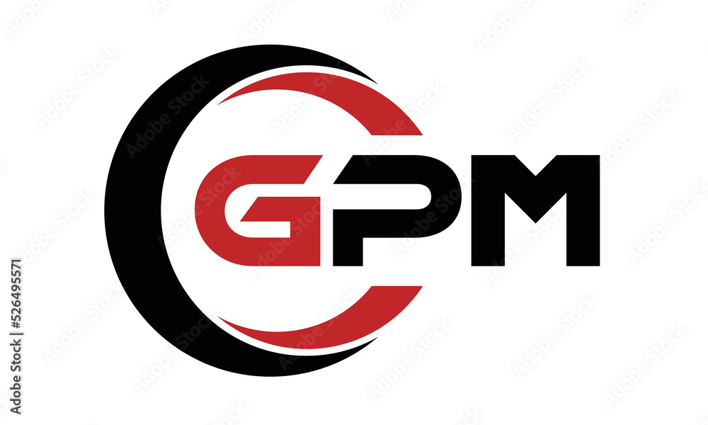 GPM three letter swoosh logo design vector template | monogram logo ...