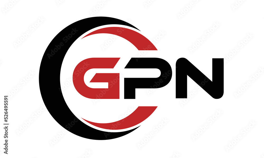 GPN three letter swoosh logo design vector template | monogram logo ...