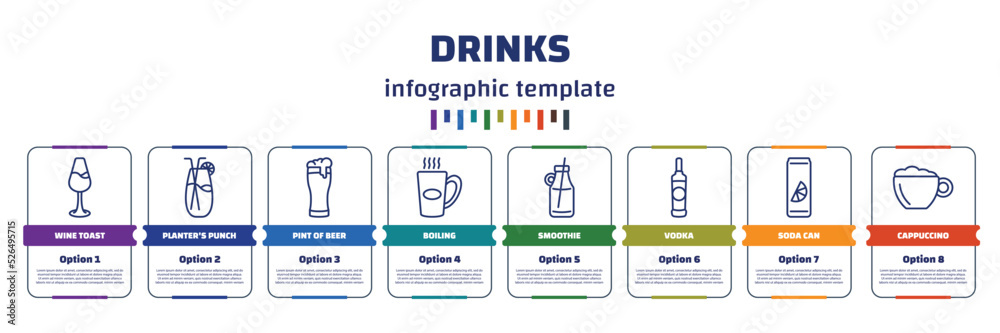 Vetor de infographic template with icons and 8 options or steps ...