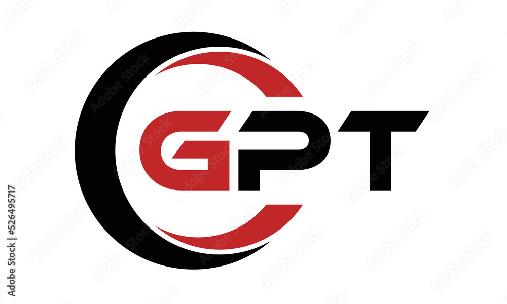 GPT three letter swoosh logo design vector template | monogram logo ...