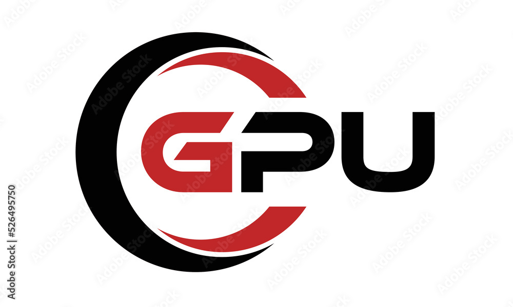 GPU three letter swoosh logo design vector template | monogram logo ...