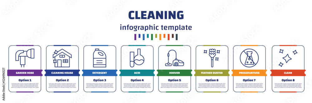 Vetor de infographic template with icons and 8 options or steps ...