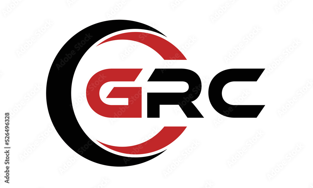 GRC three letter swoosh logo design vector template | monogram logo ...