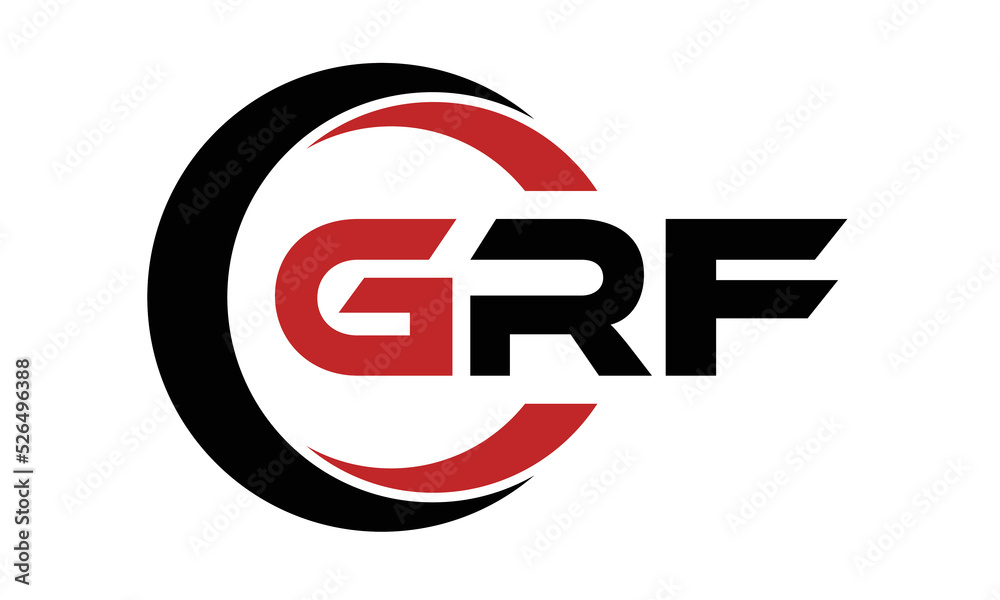GRF three letter swoosh logo design vector template | monogram logo ...
