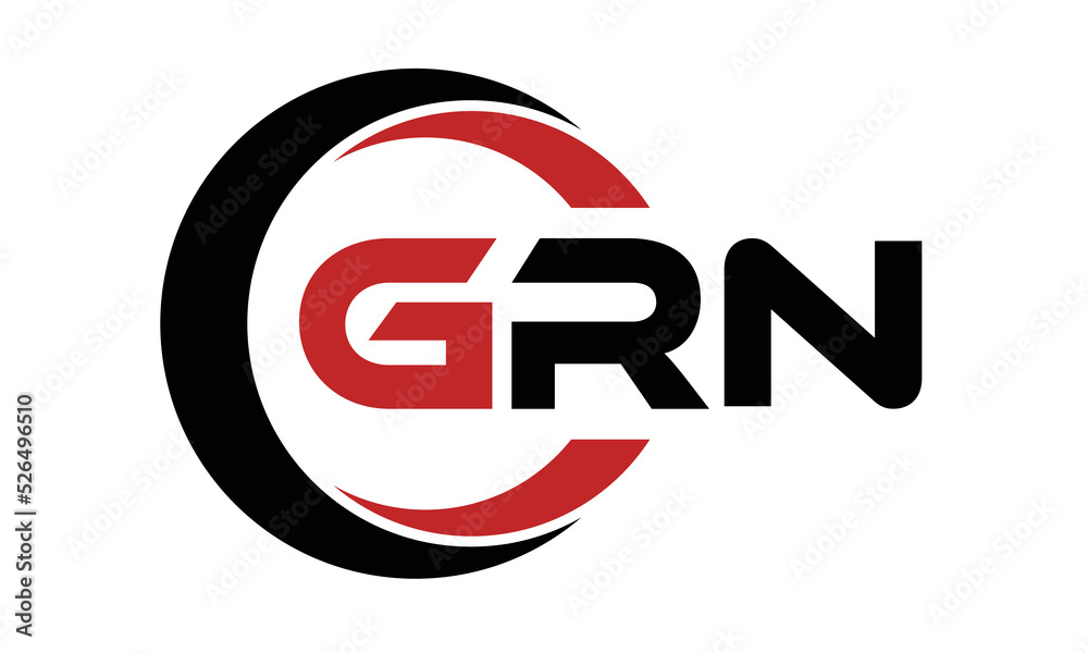 GRN three letter swoosh logo design vector template | monogram logo ...