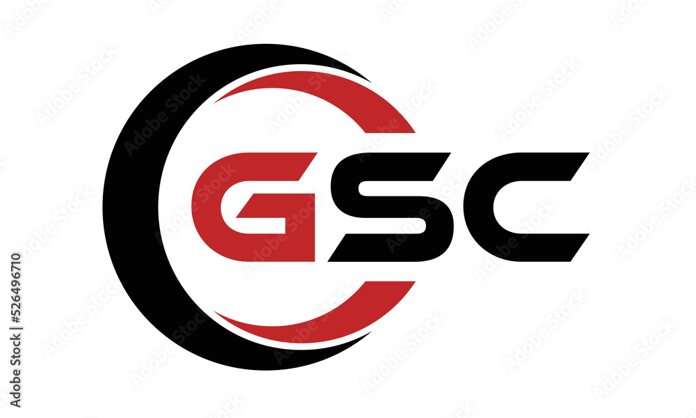 GSC three letter swoosh logo design vector template | monogram logo ...