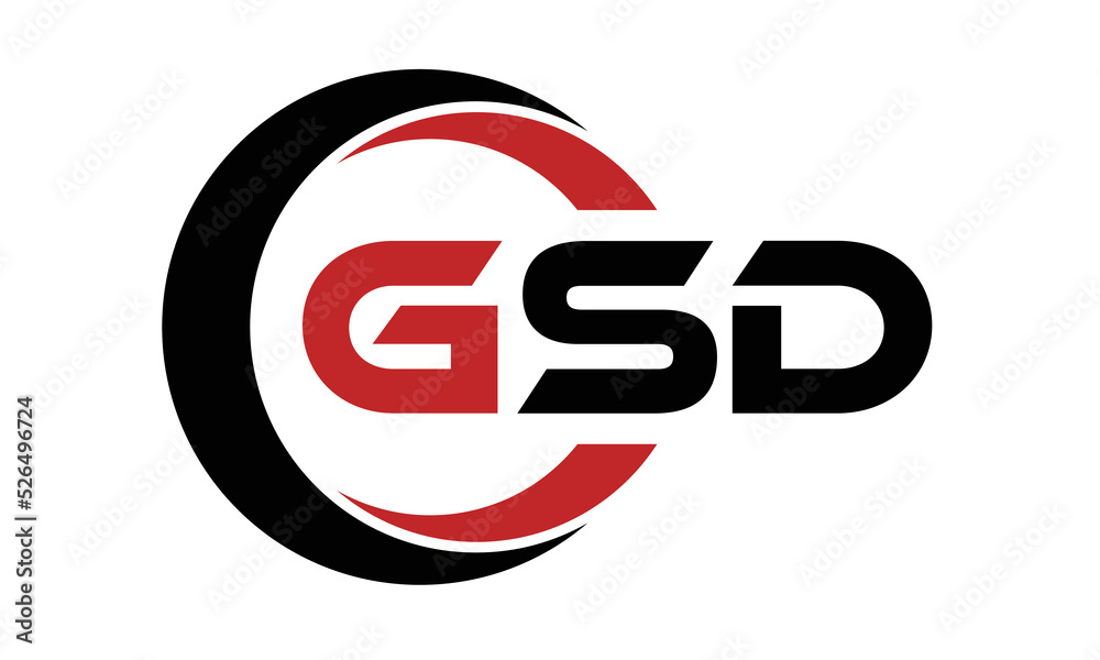 GSD three letter swoosh logo design vector template | monogram logo ...
