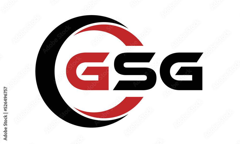 GSG three letter swoosh logo design vector template | monogram logo ...