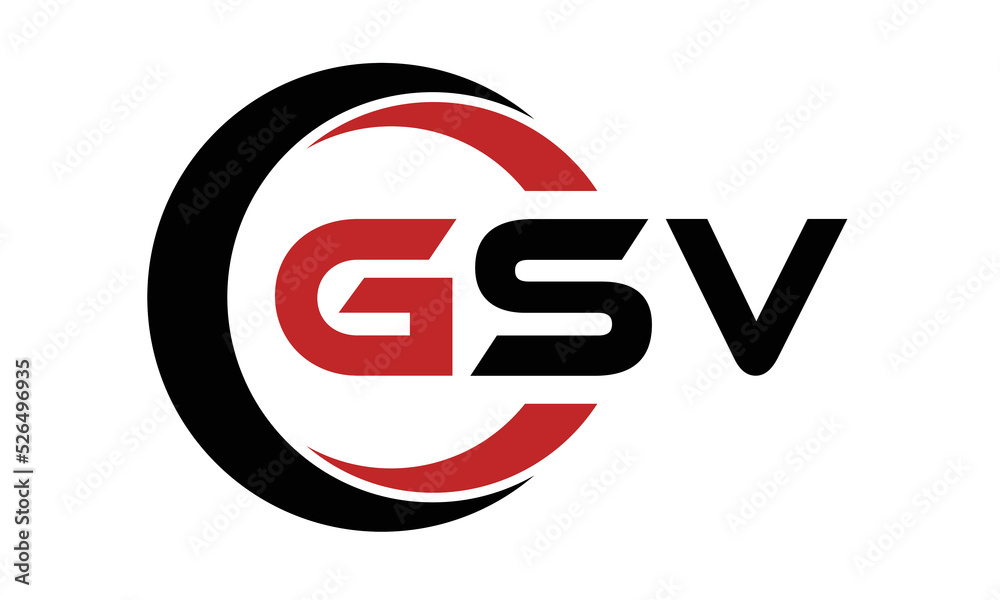 GSV three letter swoosh logo design vector template | monogram logo ...