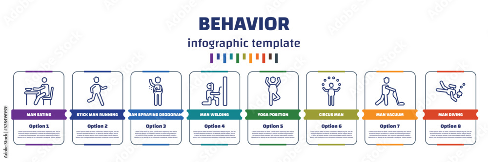 Vetor de infographic template with icons and 8 options or steps ...