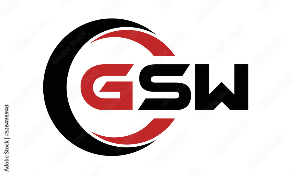 GSW three letter swoosh logo design vector template | monogram logo ...