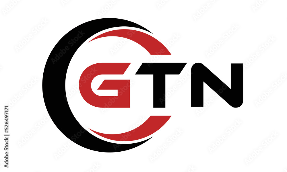 GTN three letter swoosh logo design vector template | monogram logo ...