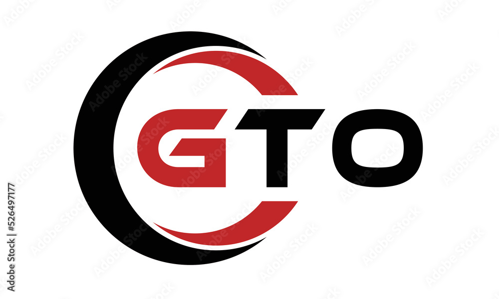 GTO three letter swoosh logo design vector template | monogram logo ...