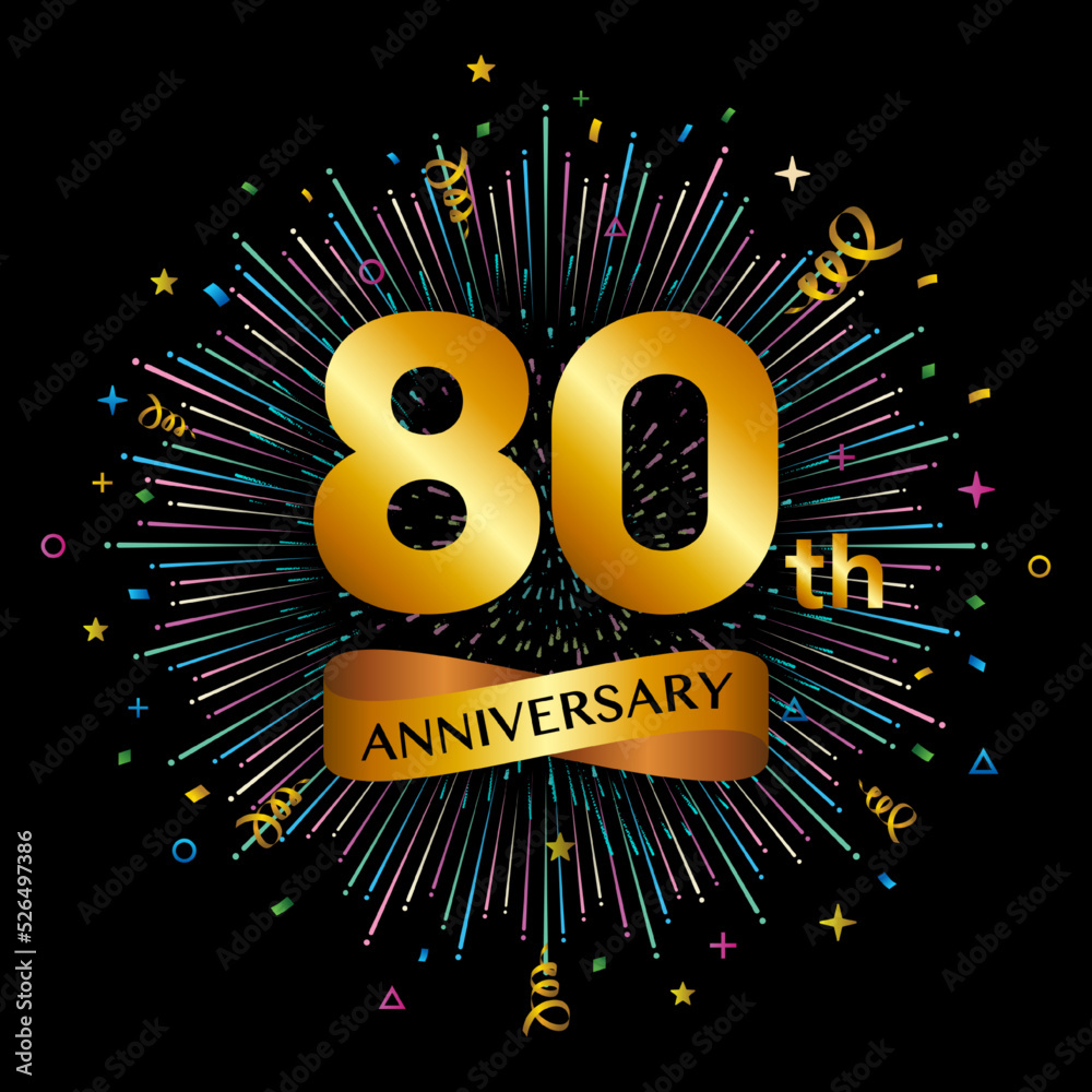 80th anniversary celebration logotype. Golden anniversary celebration ...
