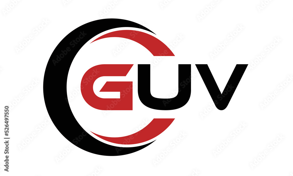 GUV three letter swoosh logo design vector template | monogram logo ...