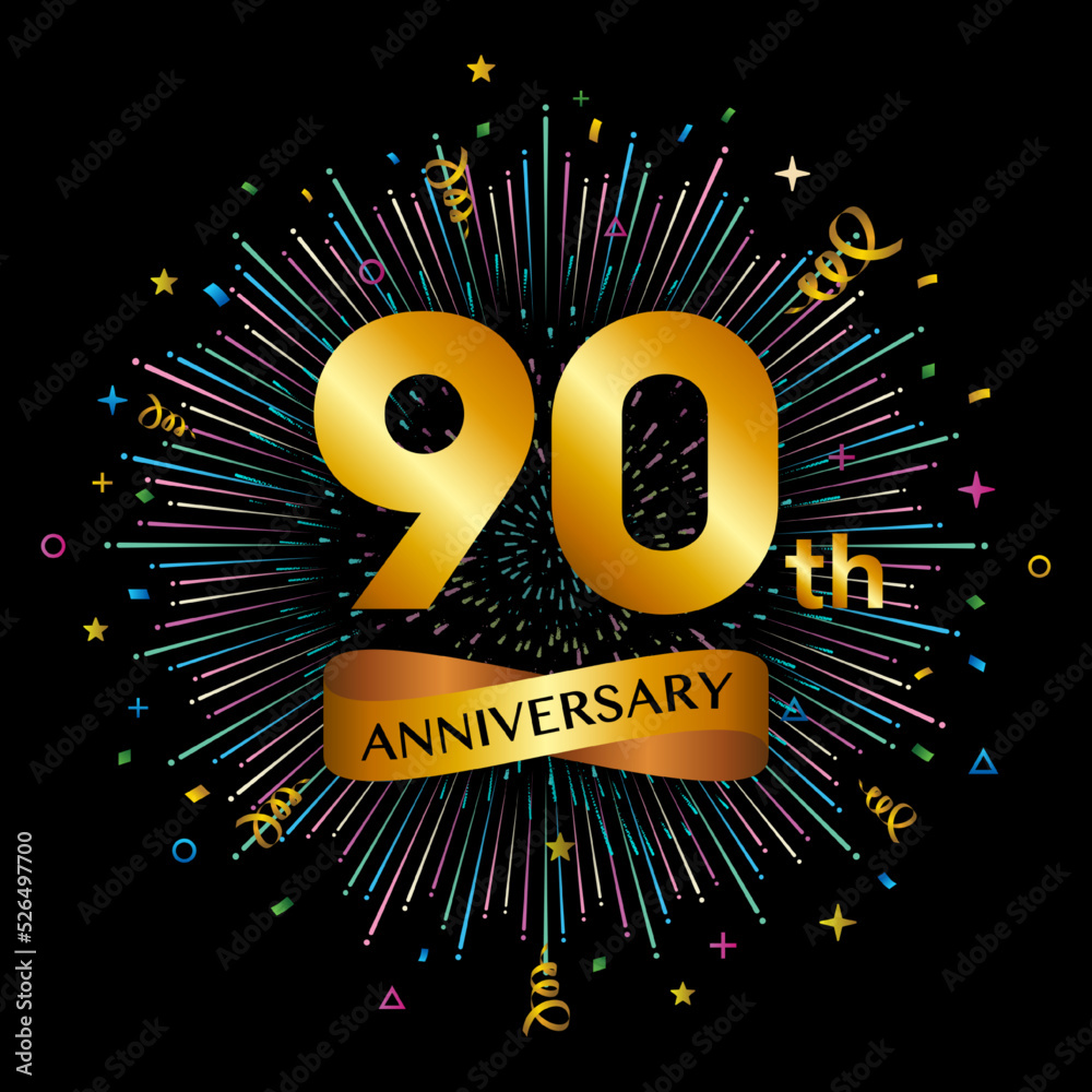 90th anniversary celebration logotype. Golden anniversary celebration ...