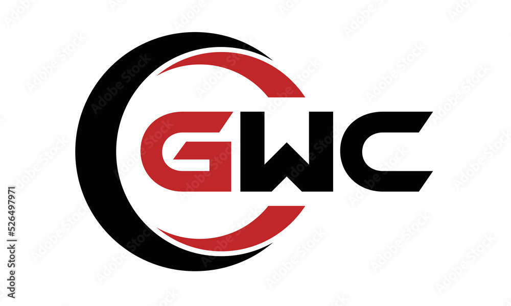 GWC three letter swoosh logo design vector template | monogram logo ...
