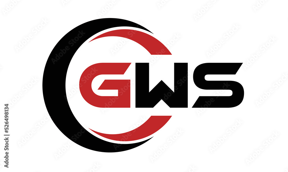 GWS three letter swoosh logo design vector template | monogram logo ...