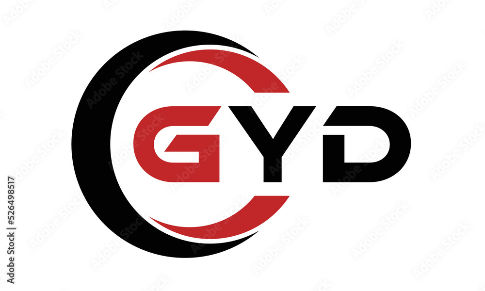 GYD three letter swoosh logo design vector template | monogram logo ...