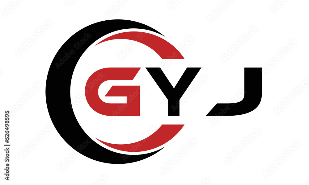 Vetor de GYJ three letter swoosh logo design vector template | monogram ...