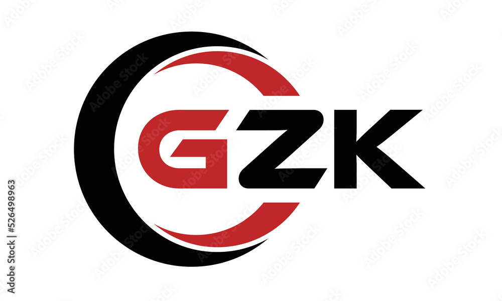GZK three letter swoosh logo design vector template | monogram logo ...
